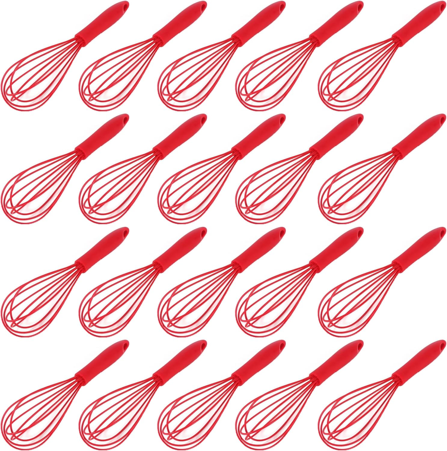 Silicone Whisk (20 Piece), 10-Inch Commercial Non-Scratch Balloon Wire ...