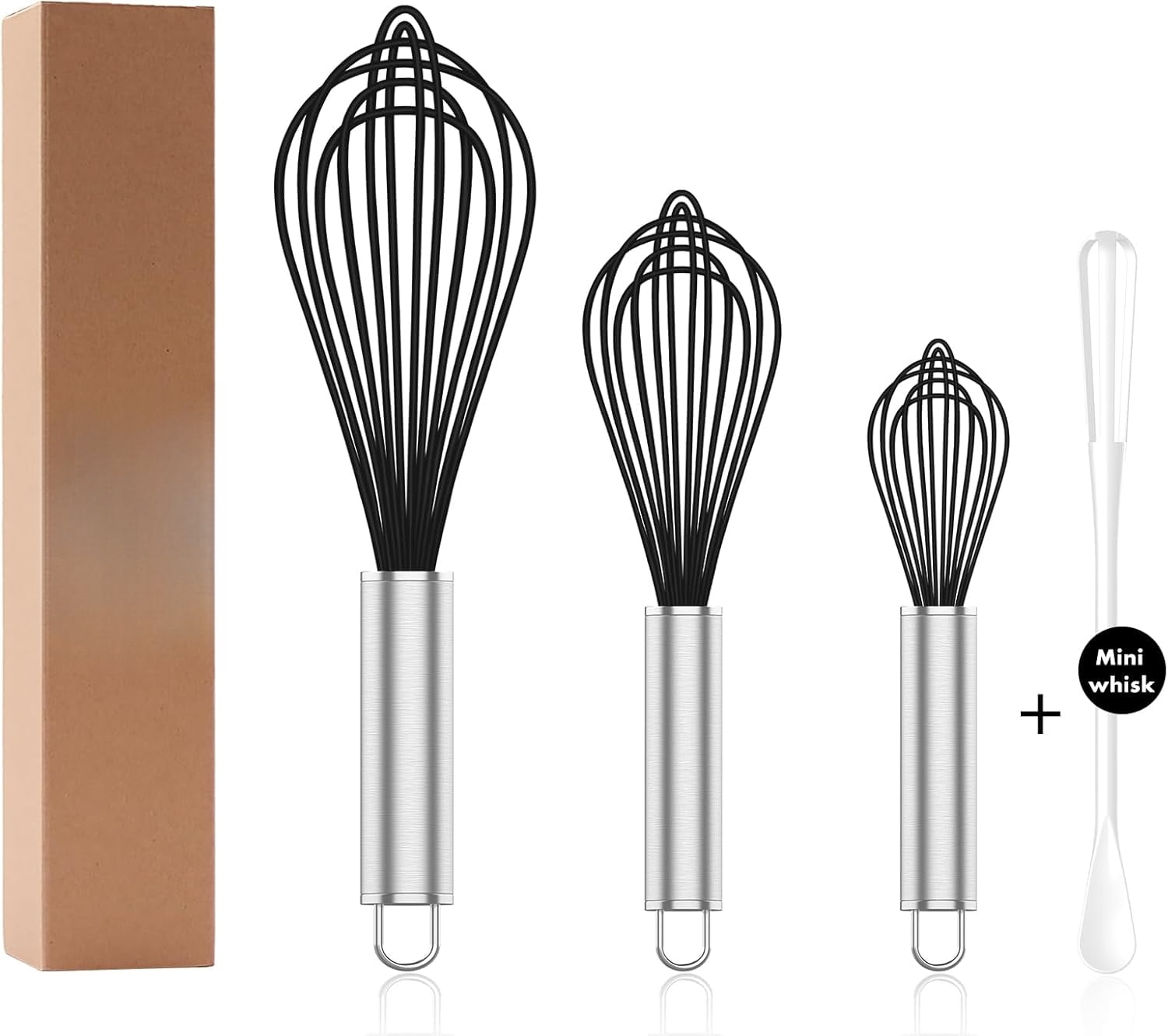 Silicone Whisk,Heat Resistant 480°F Whisks For Cooking Non Scratch ...