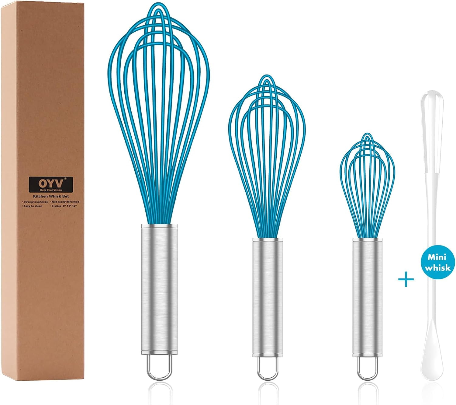 Silicone Whisk,Heat Resistant 480°F Whisks For Cooking Non Scratch ...