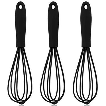 Walfos Silicone Whisk Set of 3 - Stainless Steel, Heat Resistant, Non ...