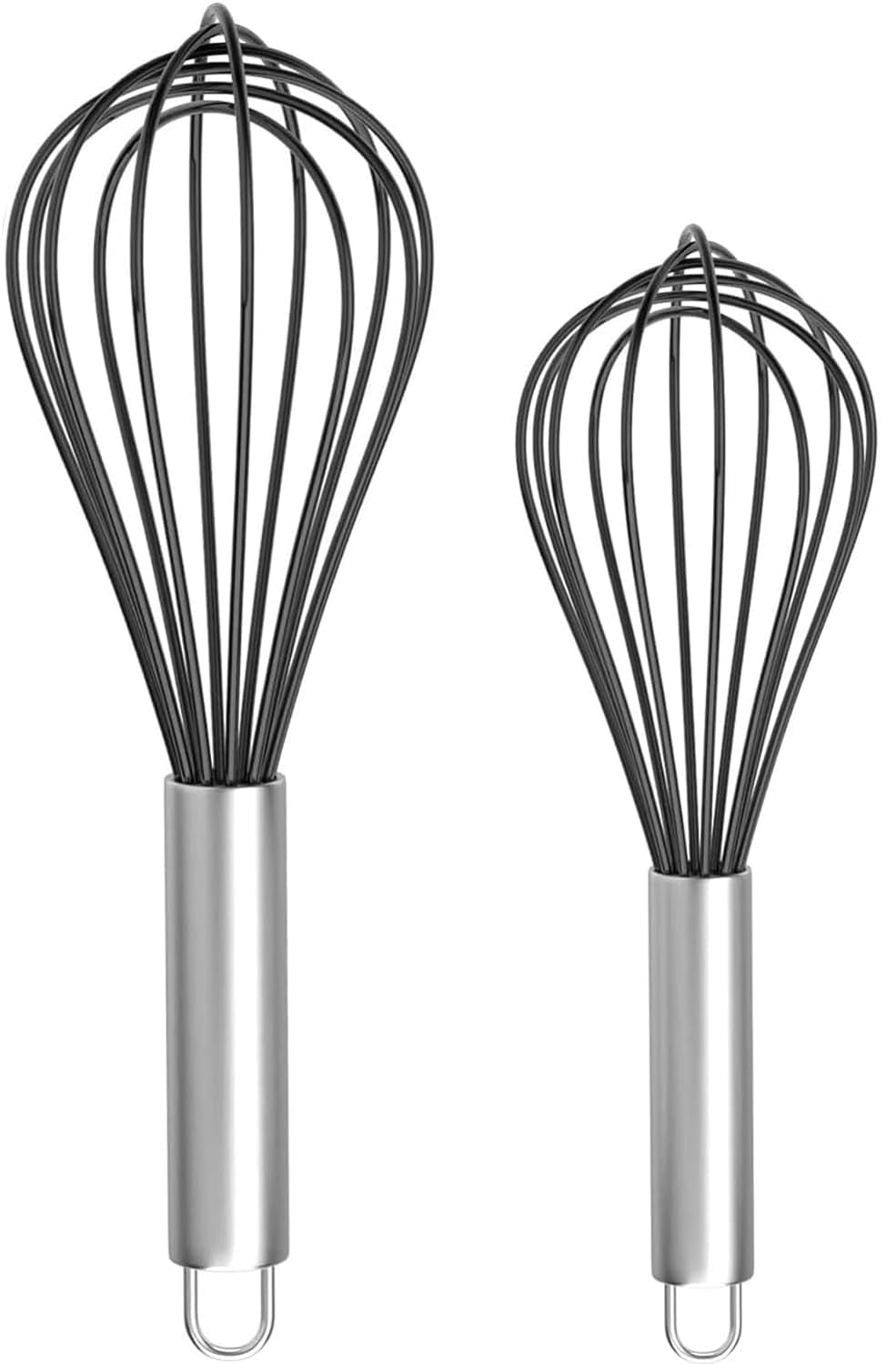 Silicone Whisk, Stainless Steel Wire Whisk Set - 1/2/3 Pcs Rubber ...