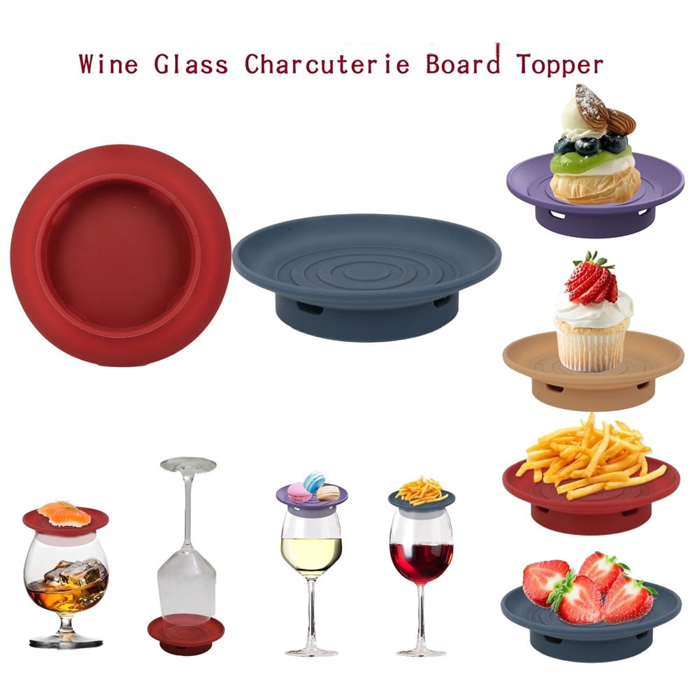 Silicone Wine Glass Cover Charcuterie Board Appetizer Plates Snack Tray ...