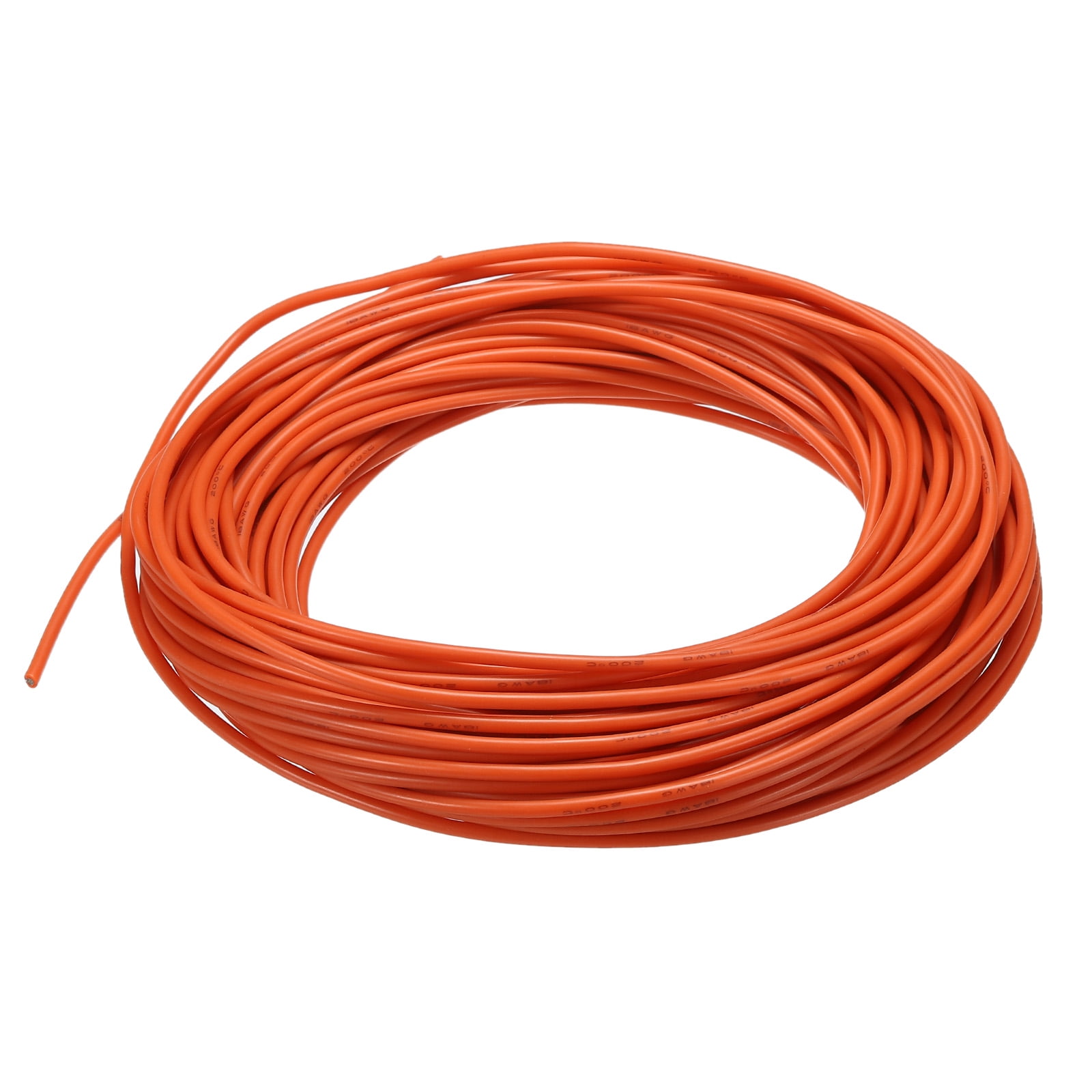 Silicone Wire 18AWG 18 Gauge Flexible Tinned Copper Standard High-Temperature Hookup Wire Orange ...