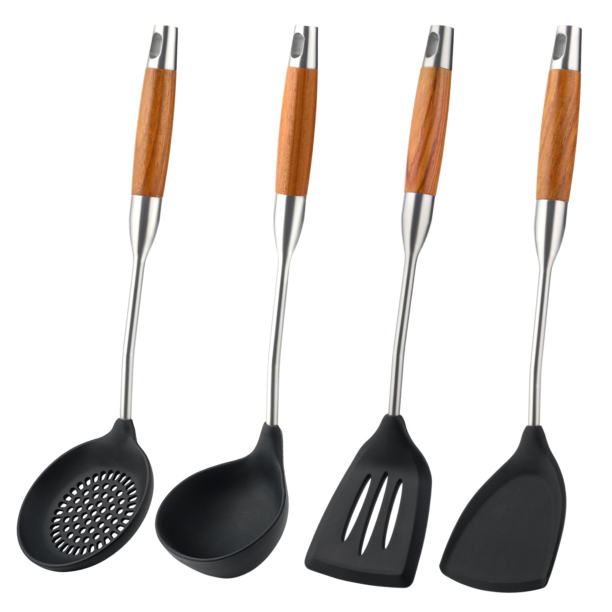 Silicone Wok Spatula,Slotted Spatulas,Ladle,Skimmer Ladle Tool Set ...