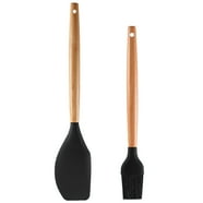 Prepara Brush and Spatula Kitchen Tool Set - Acacia Wood and Pewter ...