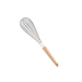 Silicone Wooden Handle Whisk, White Mini Whisk for Mixing Eggs Sauce ...