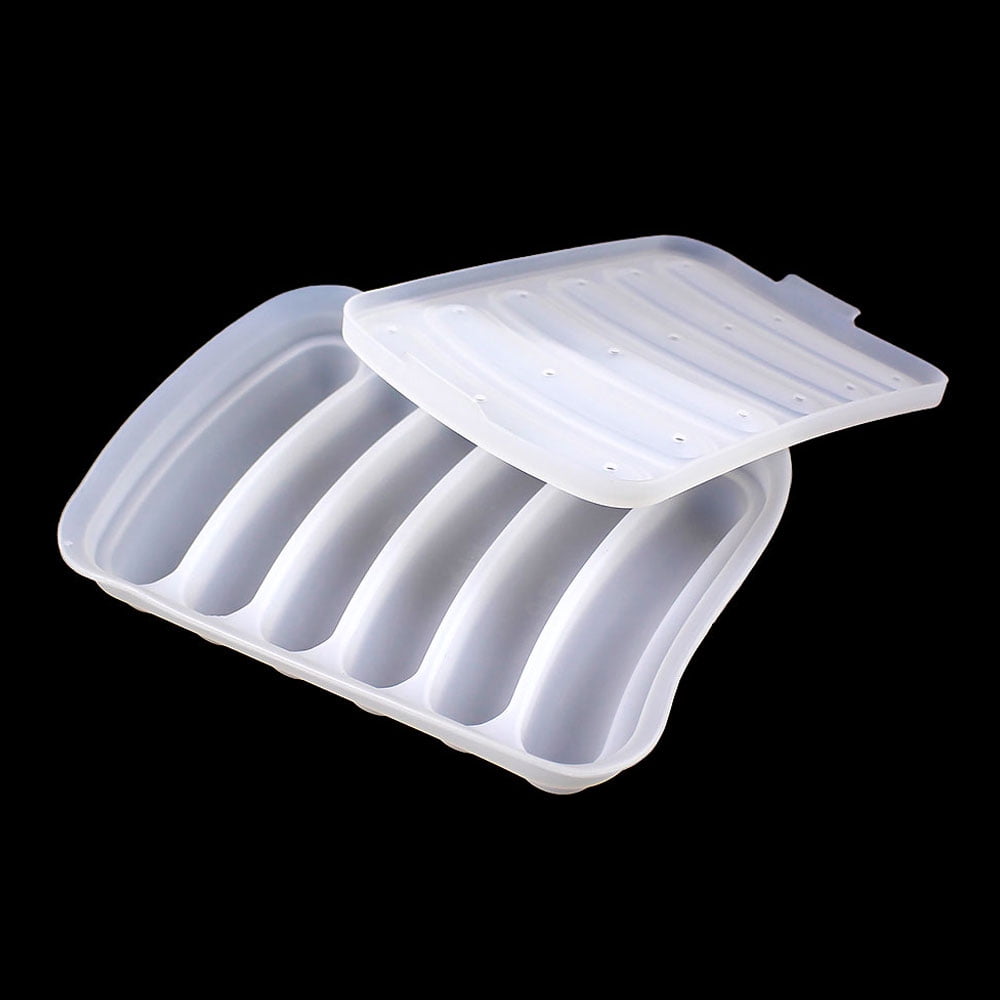 Silicone World DIY Silicone Sausage Molds With Lid Baby Complementary Food Baked and Steamed Ham ...