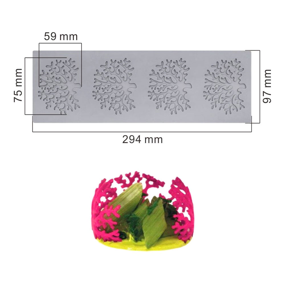 Silicone World Various Shapes Cake Lace Silicone Mold Leaves Geometric ...