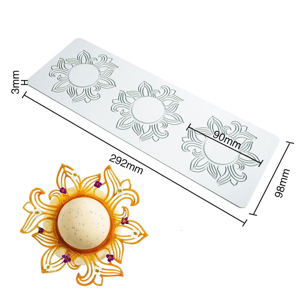 Silicone World Various Shapes Cake Lace Silicone Mold Leaves Geometric ...