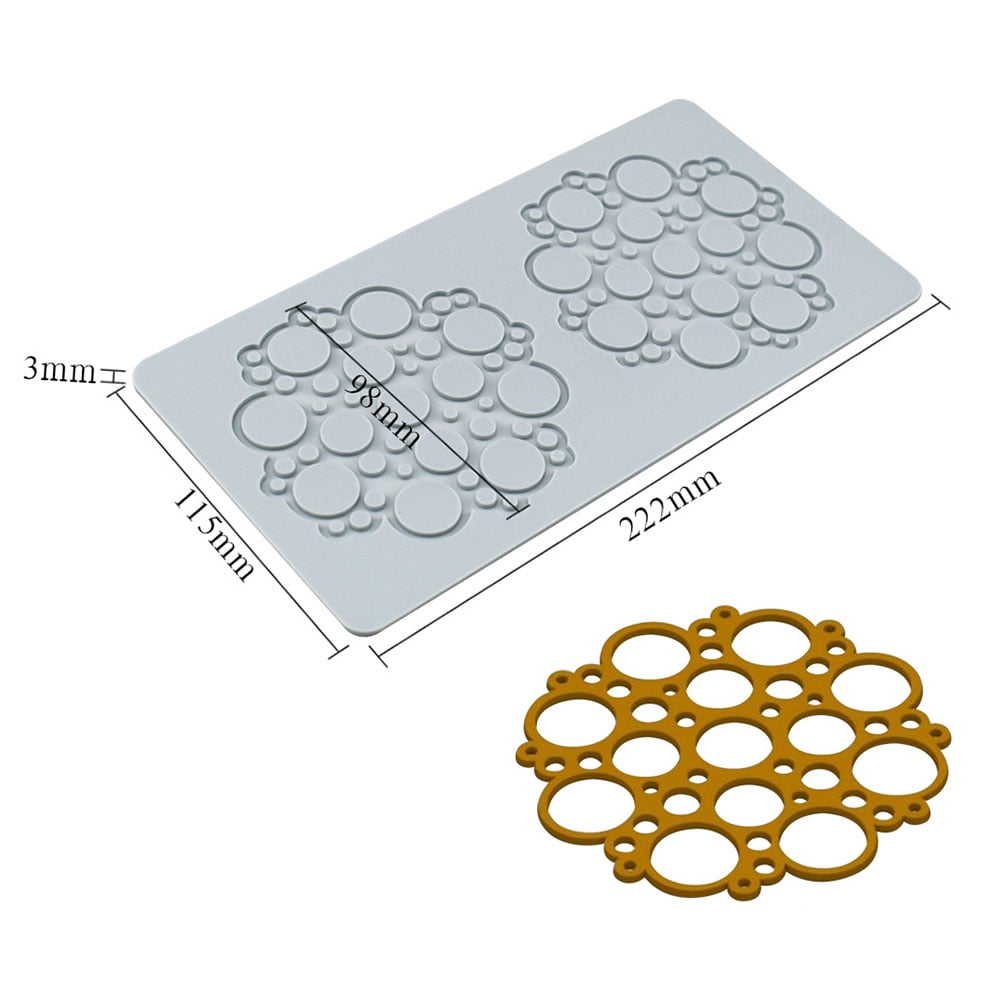 Silicone World Various Shapes Cake Lace Silicone Mold Leaves Geometric ...