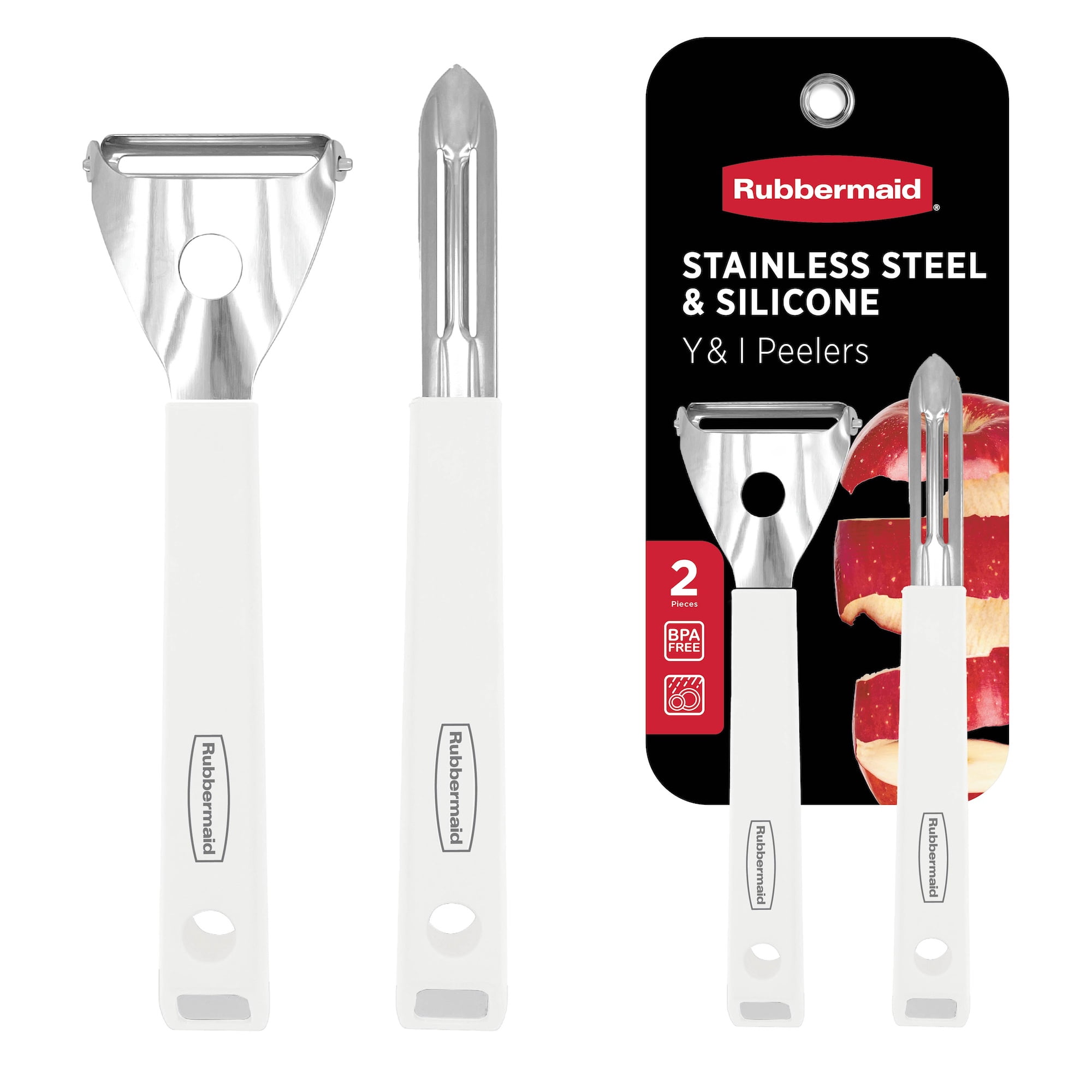 Rubbermaid Stainless Steel I and Y Peeler, BPA-Free Vegetable Peeler ...