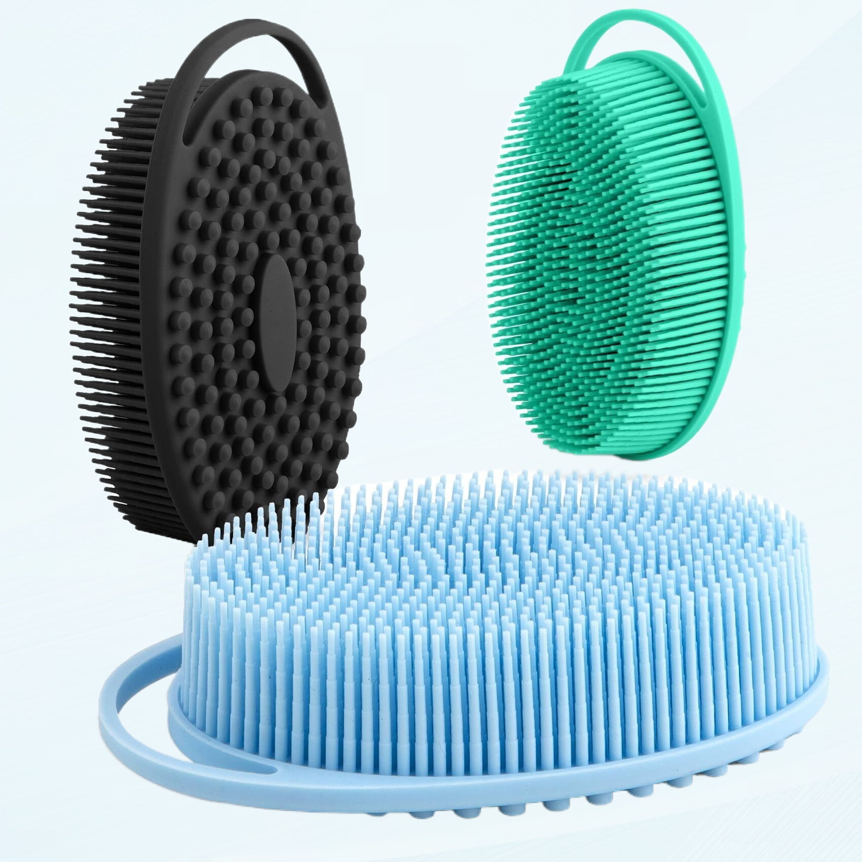 Silicone body scrub, Loofah exfoliating body scrub, bath brush, set of ...