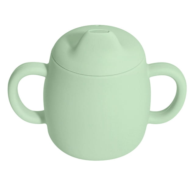 Silicone duckbill cup and training cup, soft mouth and easy grip handle ...