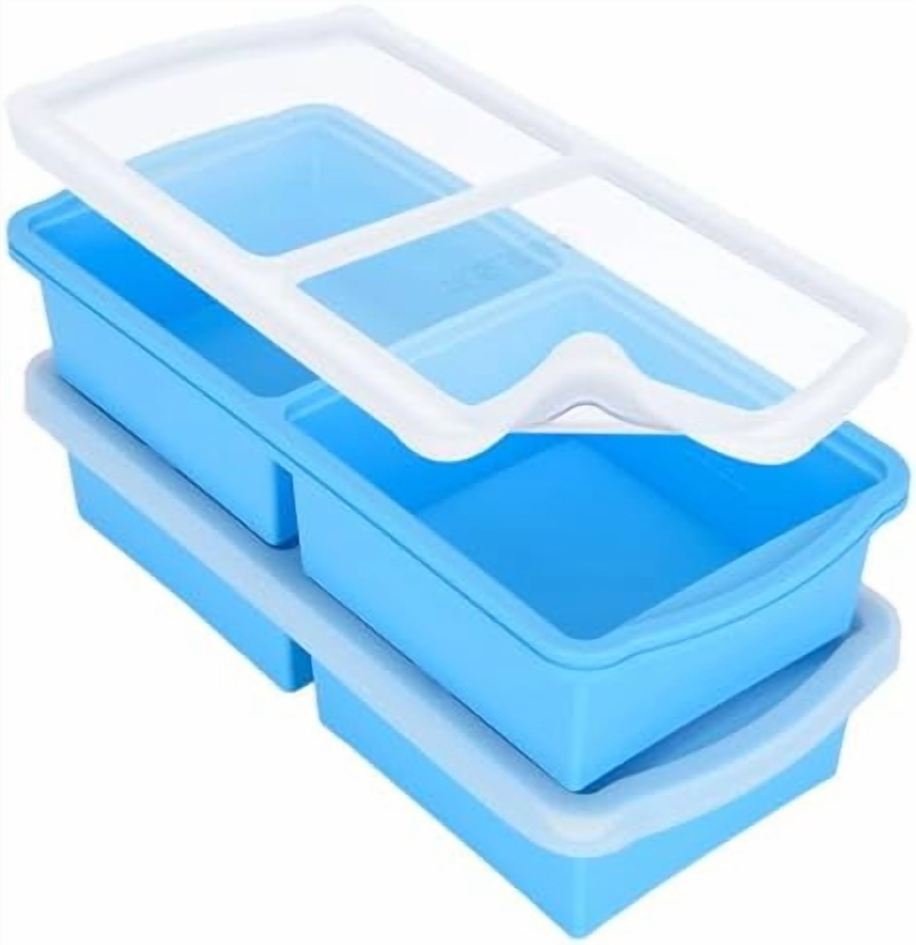 Silicone freezer molds, 2-cup Silicone Freezer Trays with Lid,Soup ...