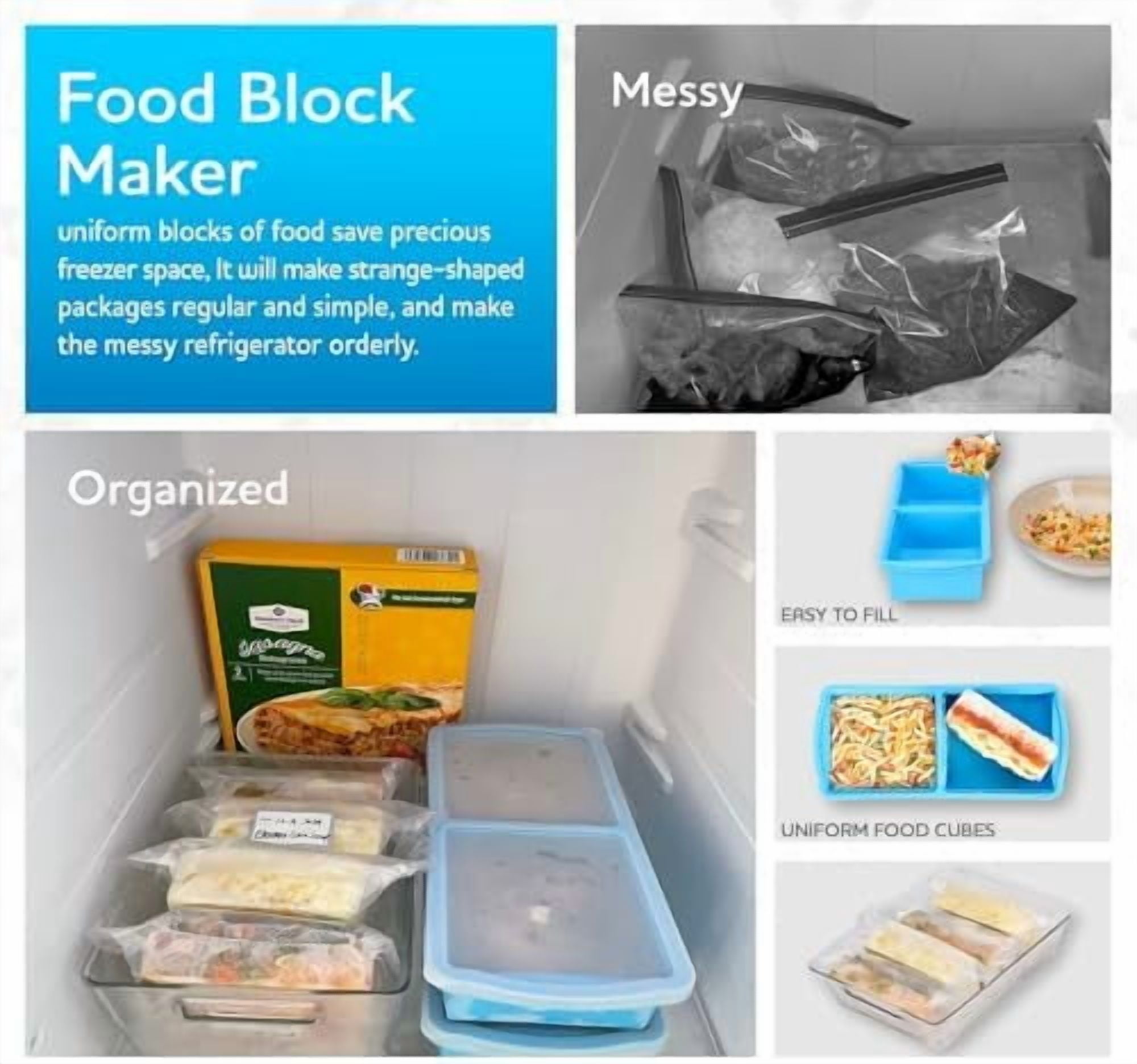 Silicone freezer molds, 2-cup Silicone Freezer Trays with Lid,Soup ...