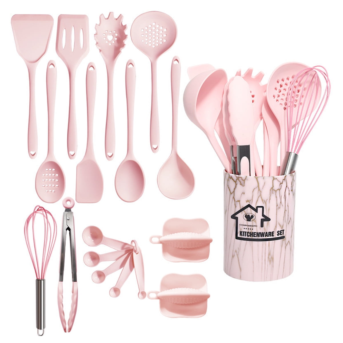 Silicone kitchen utensil Set, Heat resistant kitchen utensil Set, non ...