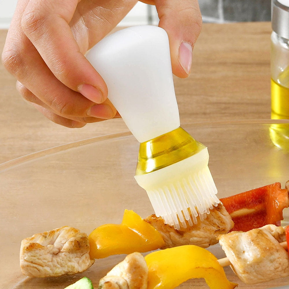 Silicone oil dripper, glass olive oil dispenser bottle silicone brush 2 ...