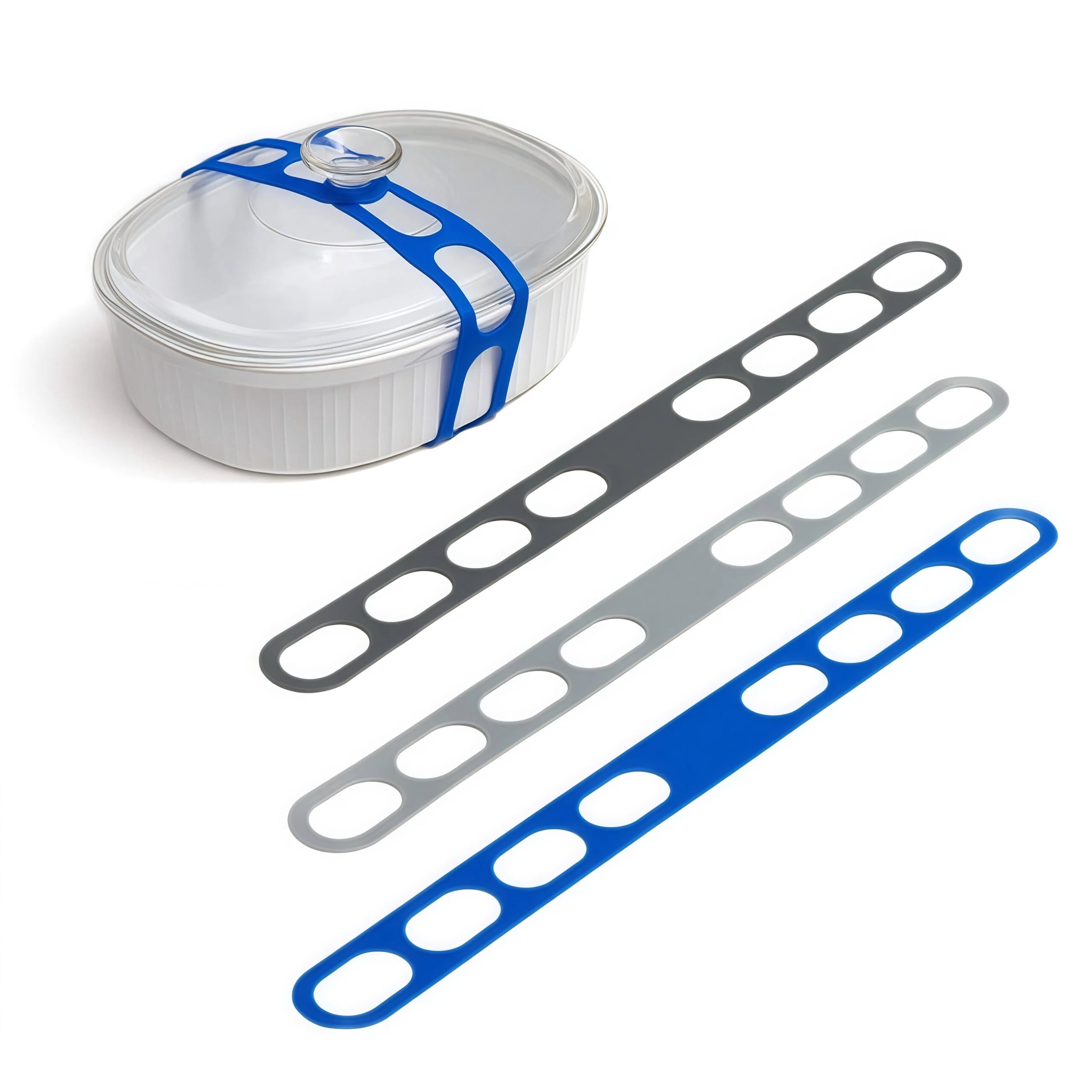 Silicone pot lid straps, reusable and adjustable fastening straps for ...