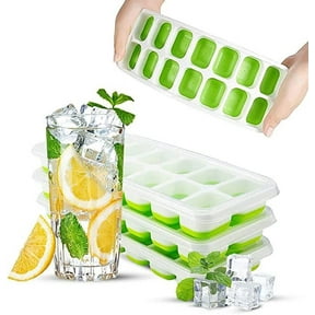 Sugarday Silicone Ice Cube Trays with Lids, 14 Cubes Each, Stackable ...