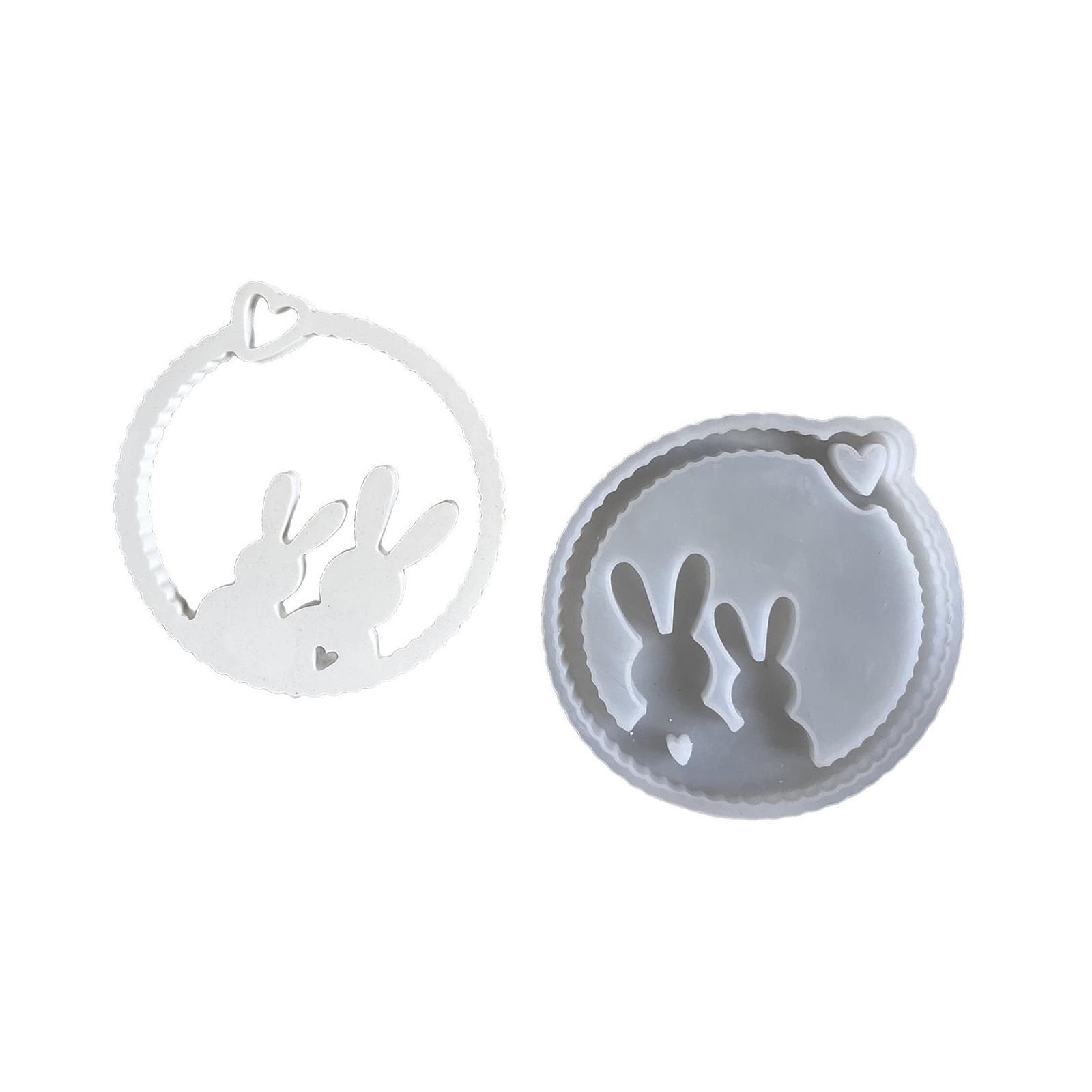 Silicones Mold Creating Hollowed Easters Wreath Bunnies Wall Pendants ...