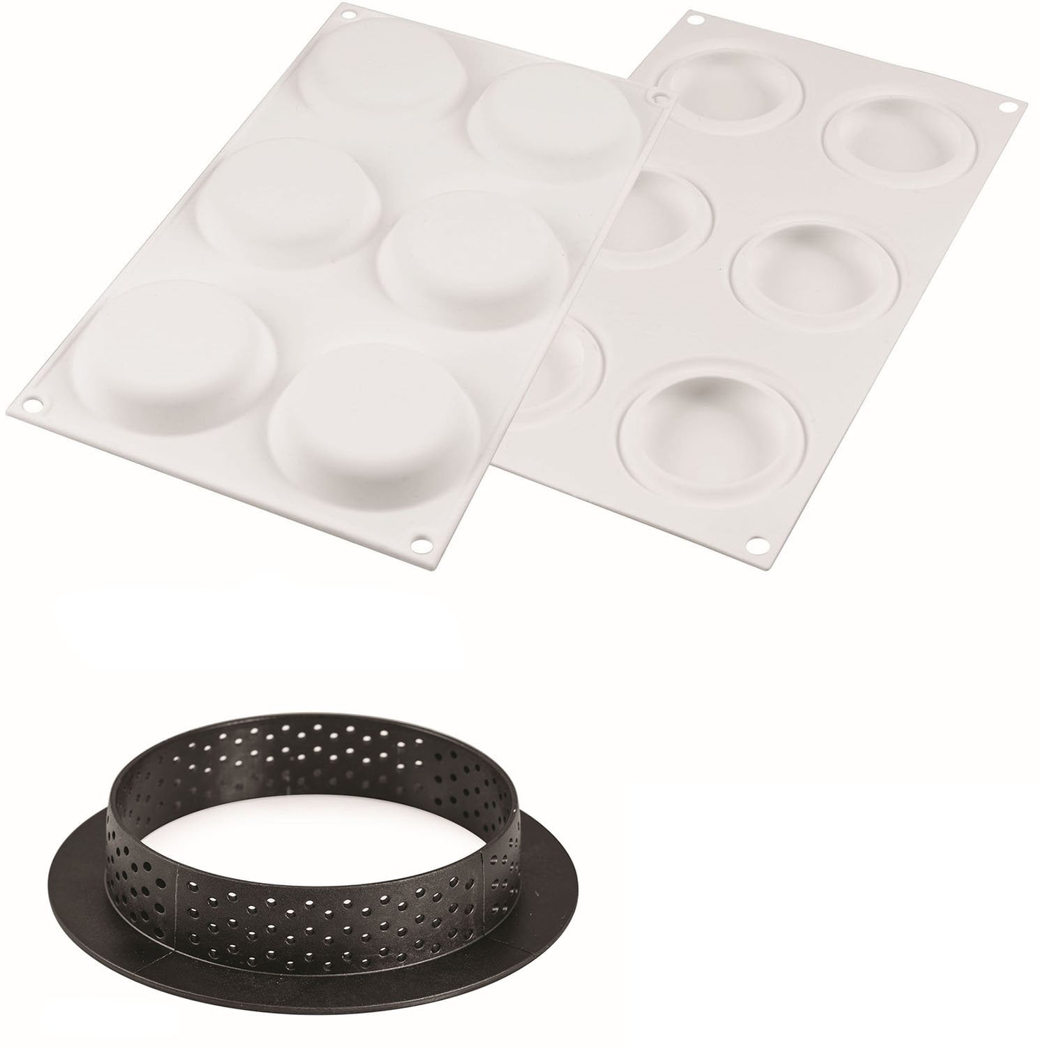 Silikomart "Kit Tarte Ring 80" Silicone Mold with 6 Cavities 2.63 Inch ...