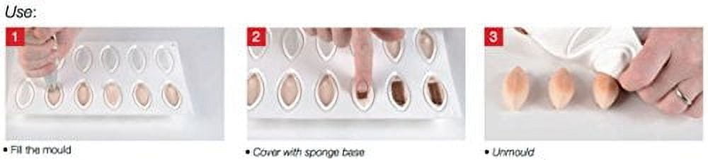 Silikomart Professional White Non-Stick Quenelle Mold 12 Cavities ...