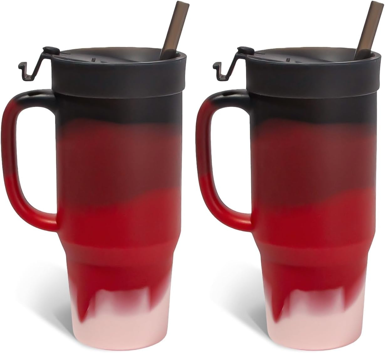 Silipint 32oz Silicone Humbler Tumbler with Handle, Flip Lid and Straw ...