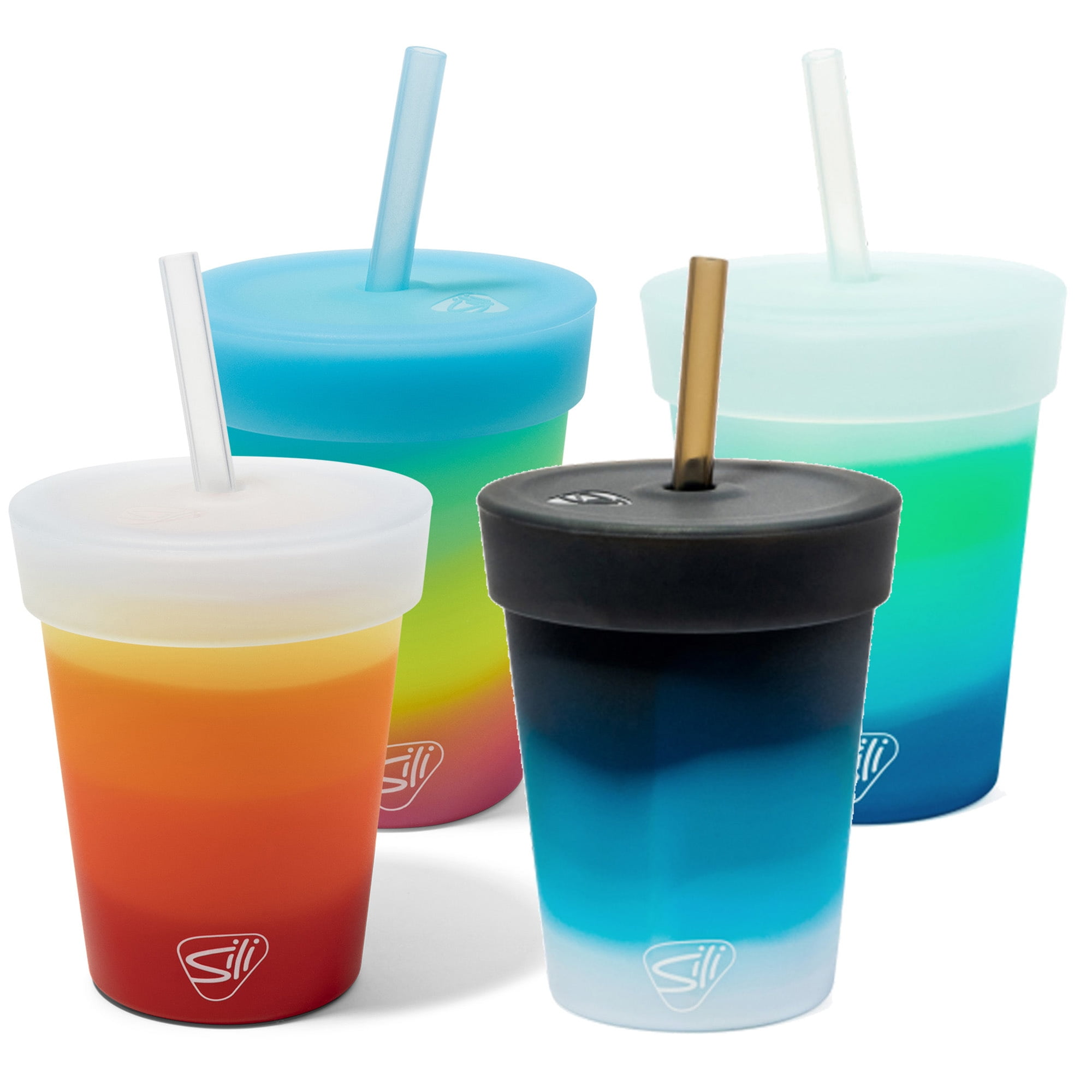 Silipint: Kids Straw Tumblers 8oz: 4 Pack - Aurora, Mountain Air ...