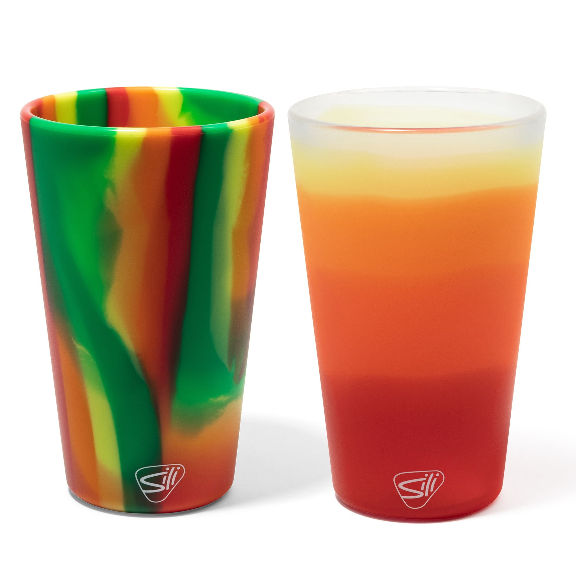 Silipint Silicone Pint Glasses 16oz 2 Pack Marigold Hibiscus ...