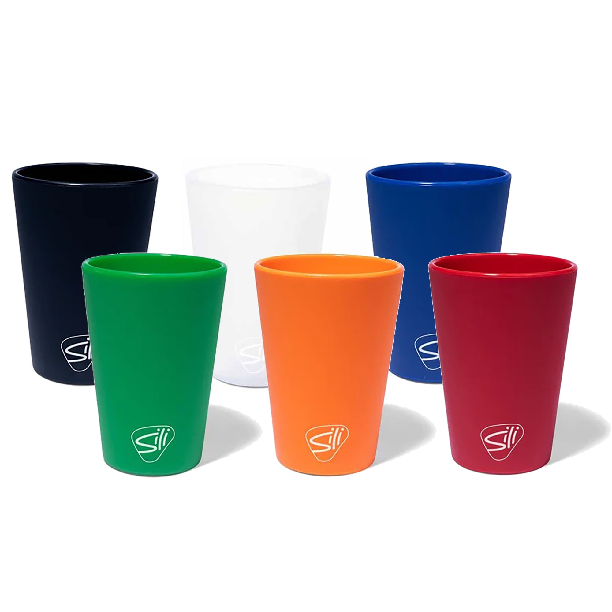 Silipint Silicone 1.5 oz Shot-Glass Set: 6 Pack - Classic Colors -Red ...