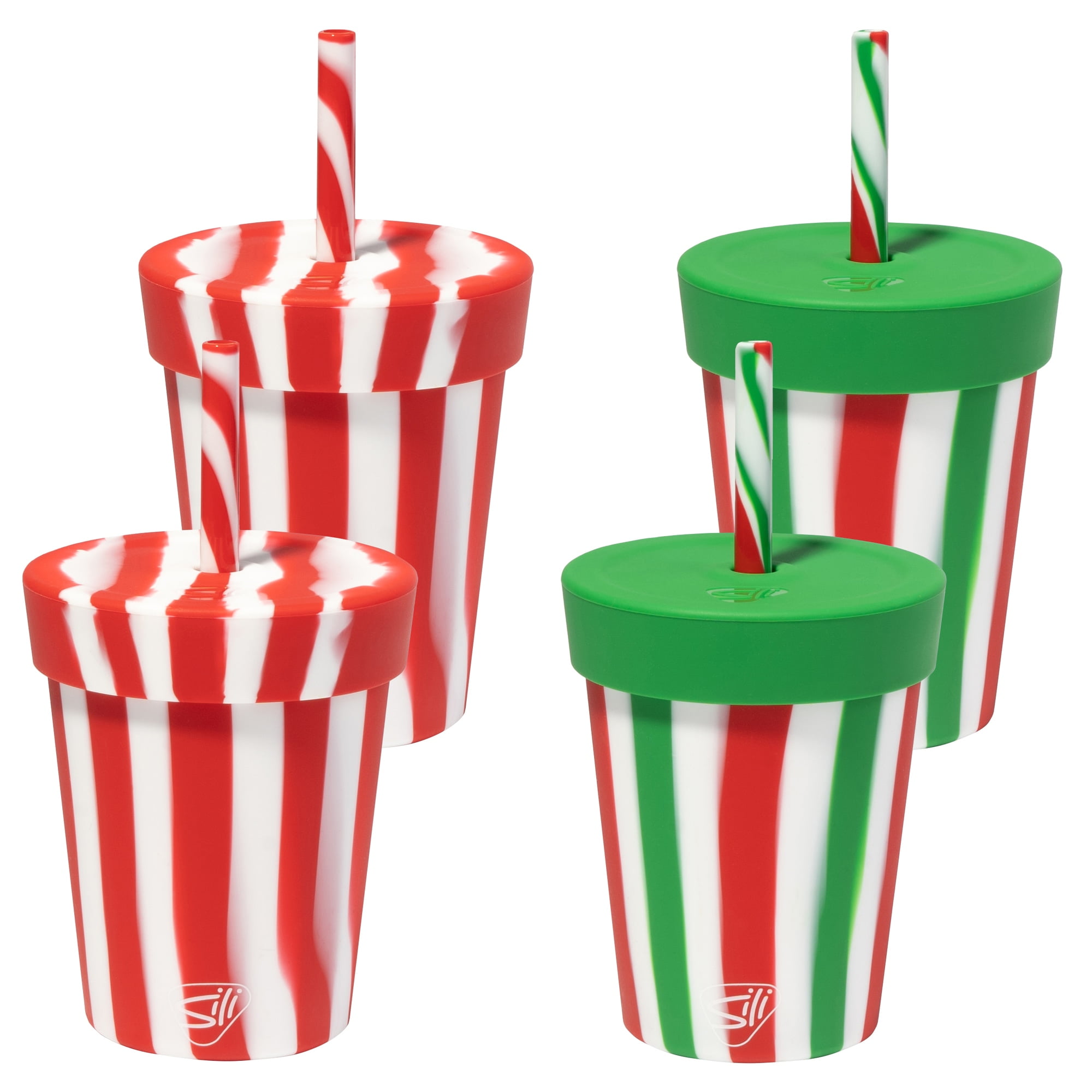 Silipint: Silicone Kids 8oz Straw Tumblers: 4 Pack - (2) Peppermint ...