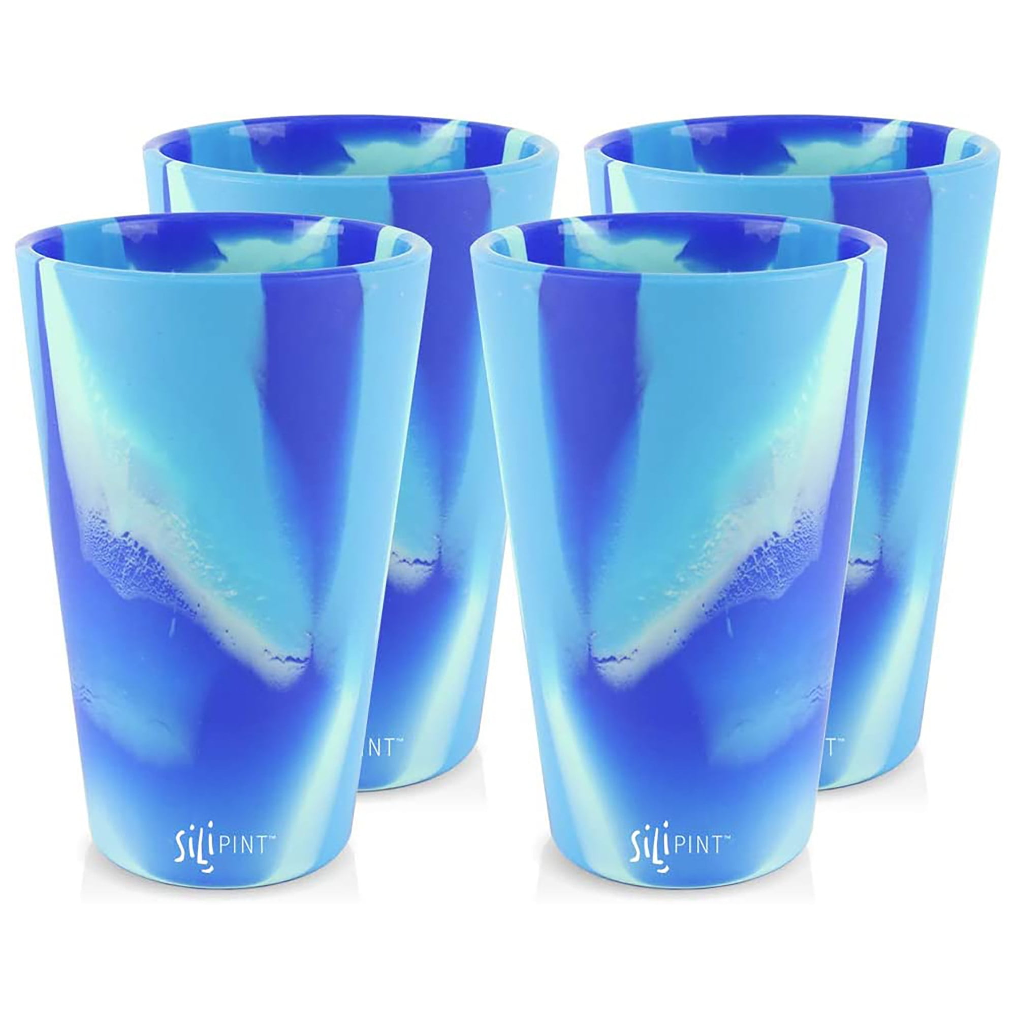 Silipint: Silicone Pint Glasses: 4 Pack Arctic Sky - 16oz Unbreakable ...
