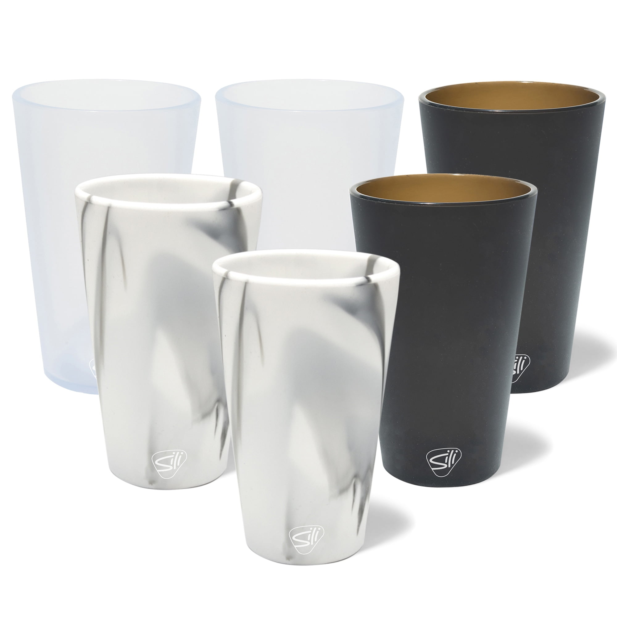 Silipint: Silicone Pint Glasses: 6 Pack - 2 Mtn Marble, 2 Smoke, 2 ...