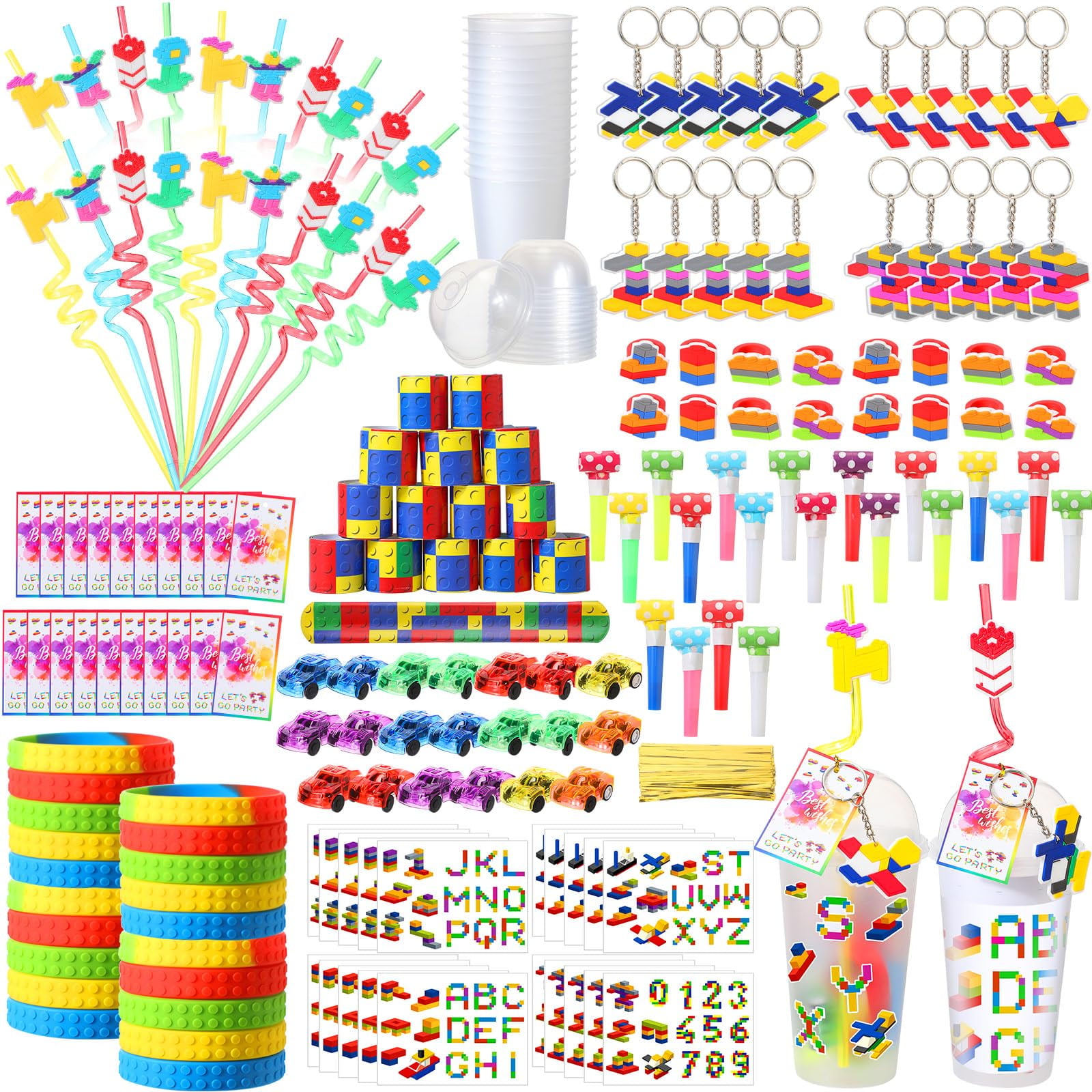 Silipull 201 PcsITSC Building Blocks Party Favors with Reusable ...