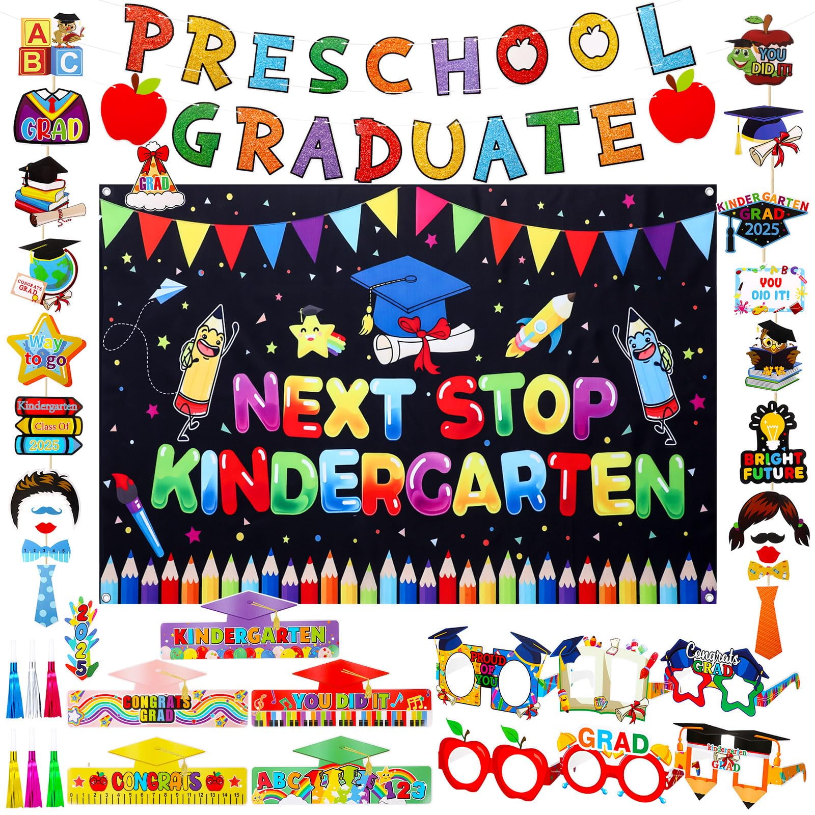Silipull Preschool Graduation Decorations and Photo Props Included ...