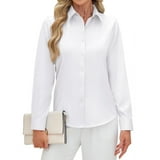 Siliteelon Women's Long Sleeve Button Down Shirts, Office Work Blouse ...