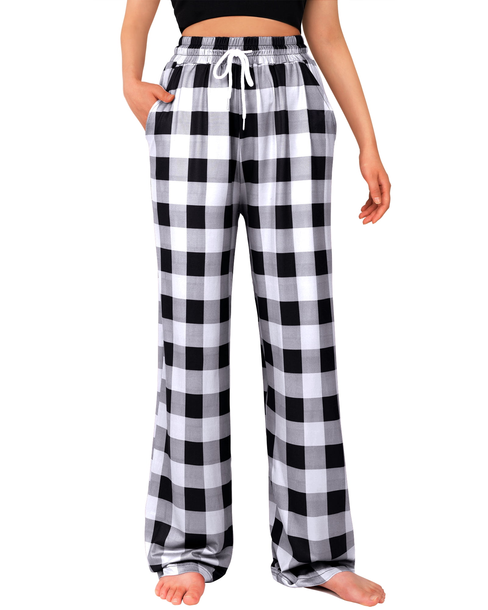 Siliteelon Women's Sleep Pajamas Pants, Stretch PJ Bottoms with ...