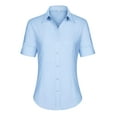 Siliteelon Womens Short Sleeve Work Blouses Cotton Button Down Shirts ...