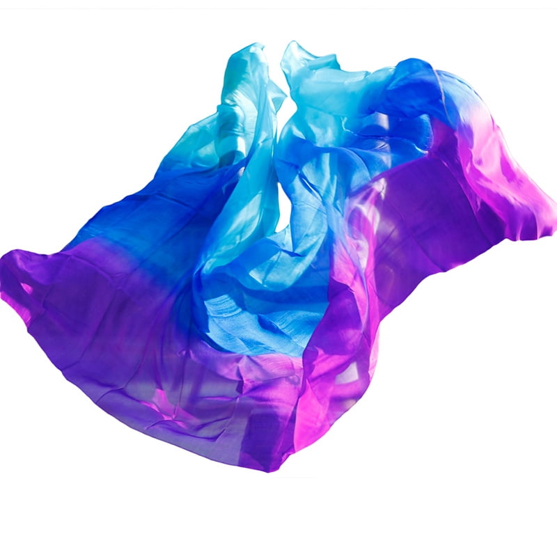 Silk Belly Dance Veil 3-color Gradient Veil Dance Performance Props ...