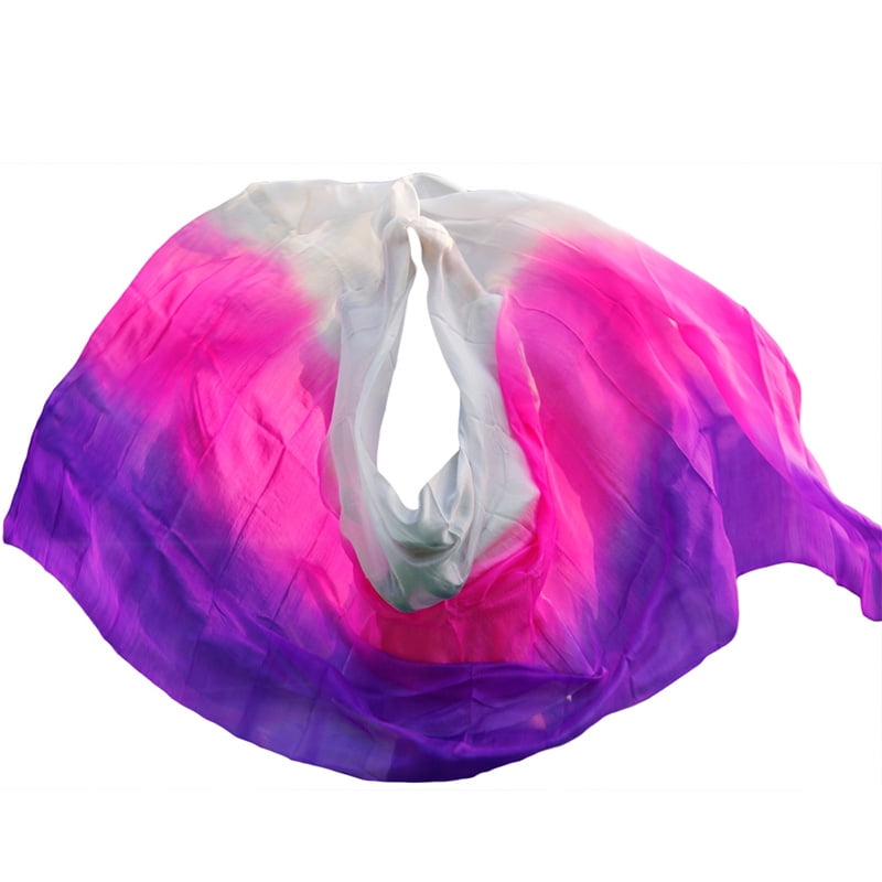 Silk Belly Dance Veil 3-color Gradient Veil Dance Performance Props ...