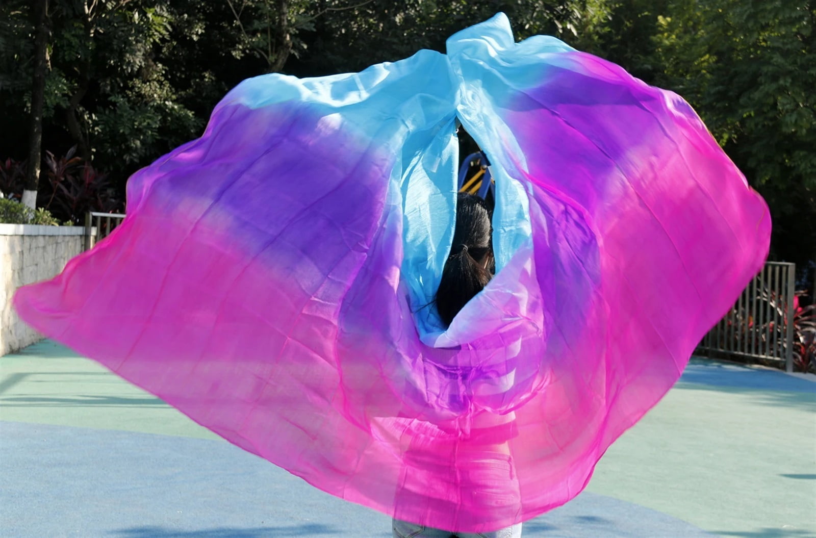 Silk Belly Dance Veil Bellydance Veil Shawl Scarf Dancing Practice ...