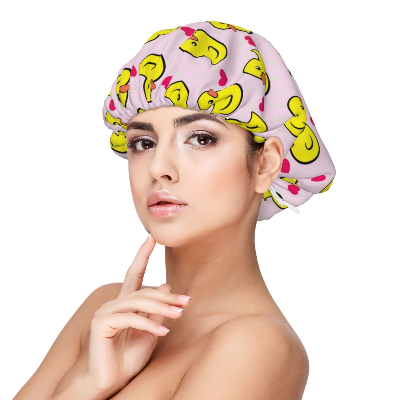 Silk Bonnet for Sleeping Women Men, Cartoon Cute Duck Love Pink Kawaii ...