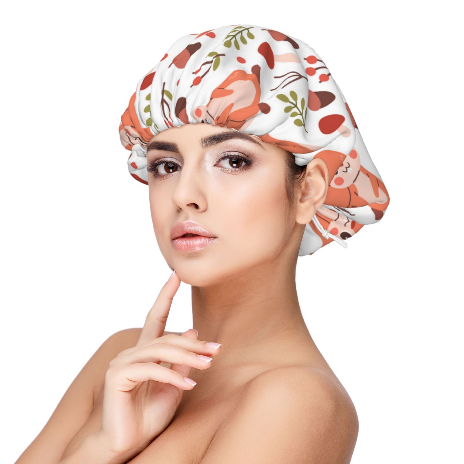 Silk Bonnet for Sleeping Women Men, Cartoon Cute Squirrel Pine Cone_B ...