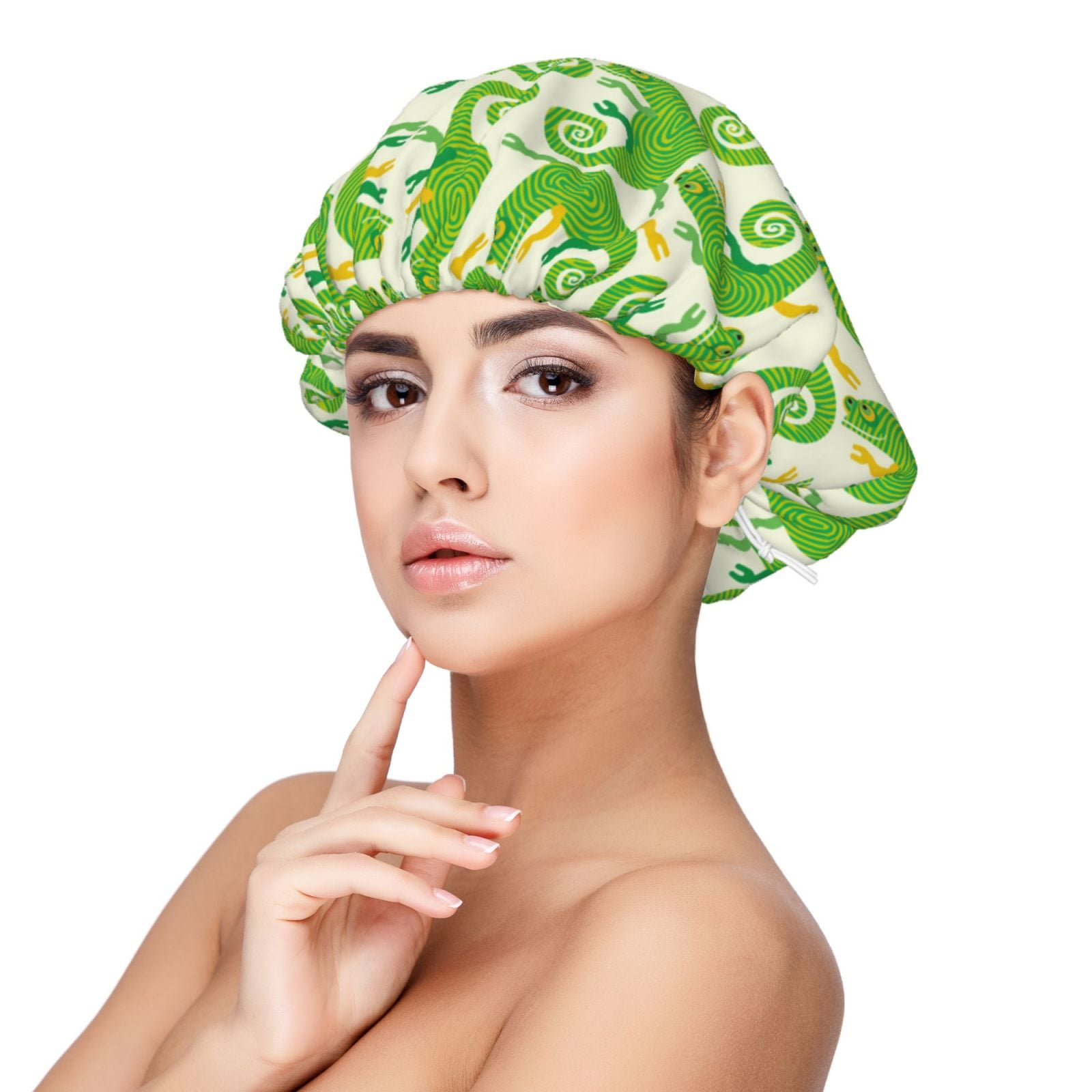 Silk Bonnet for Sleeping Women Men, Cartoon funny cute chameleon Kawaii ...