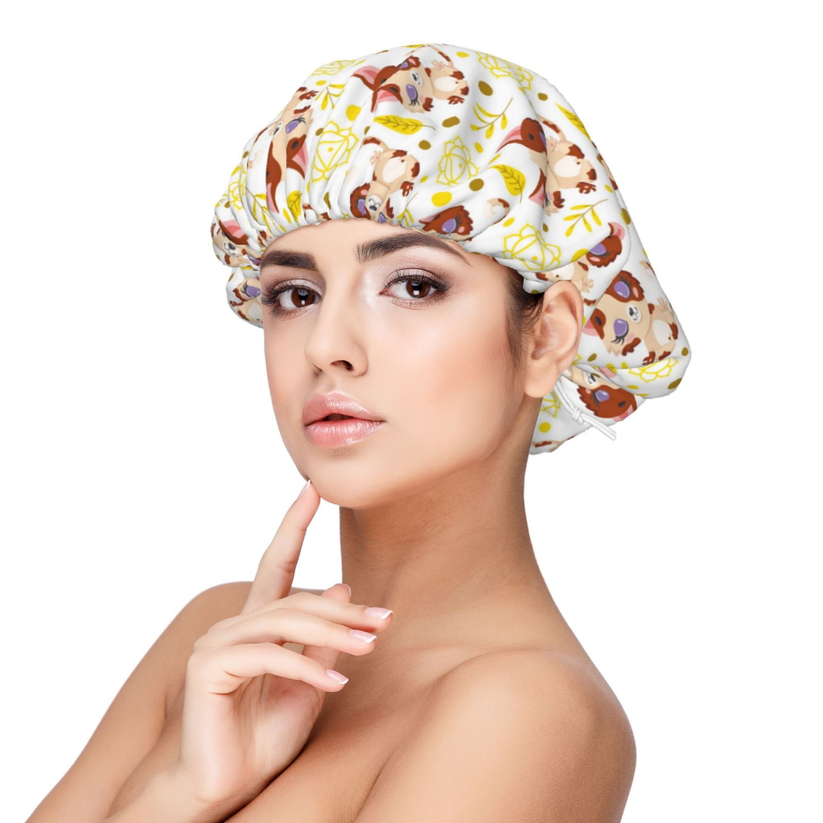 Silk Bonnet for Sleeping Women Men, Cute Cartoon Leaf Cat Kawaii ...