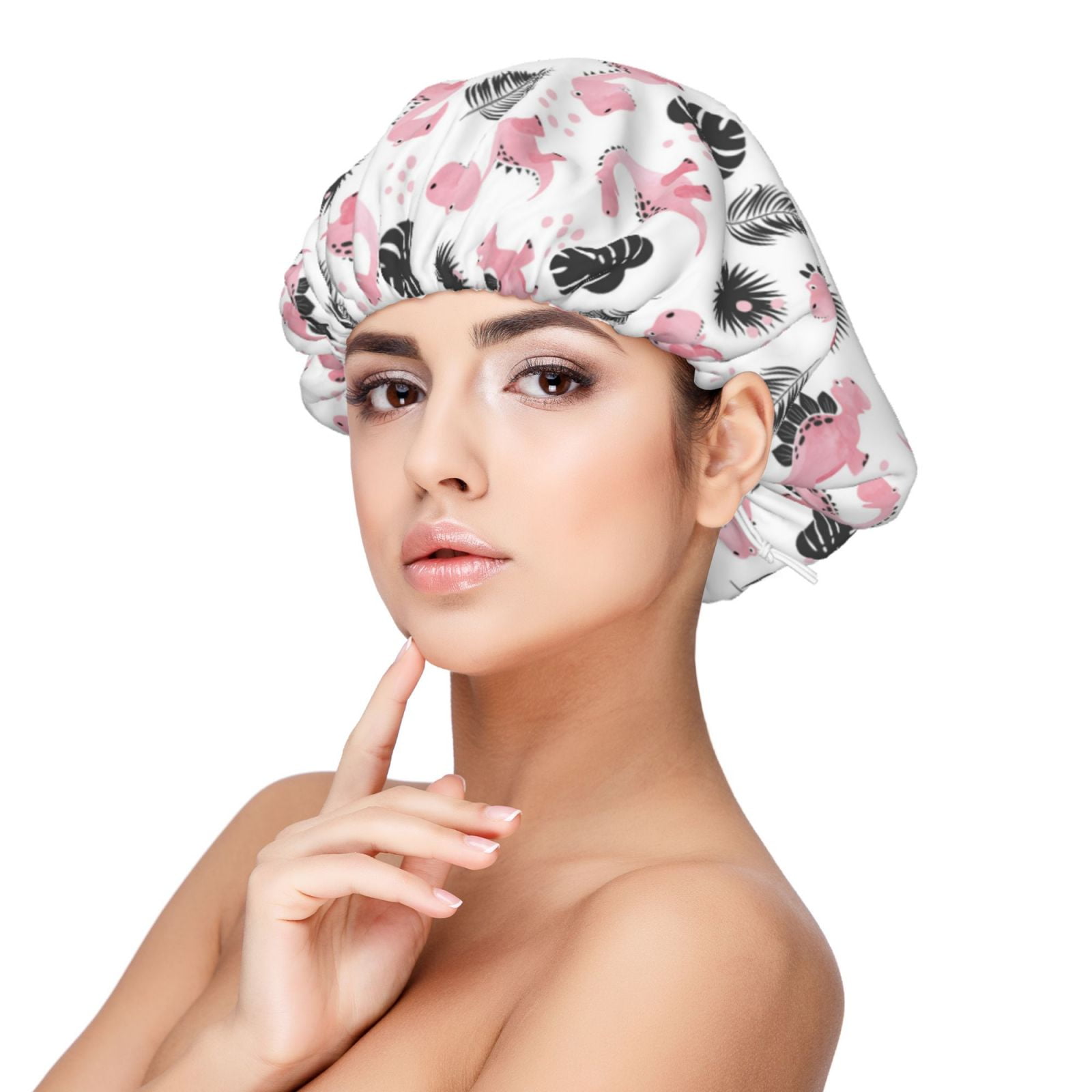 Silk Bonnet for Sleeping Women Men, Cute Pink dinosaur Kawaii ...