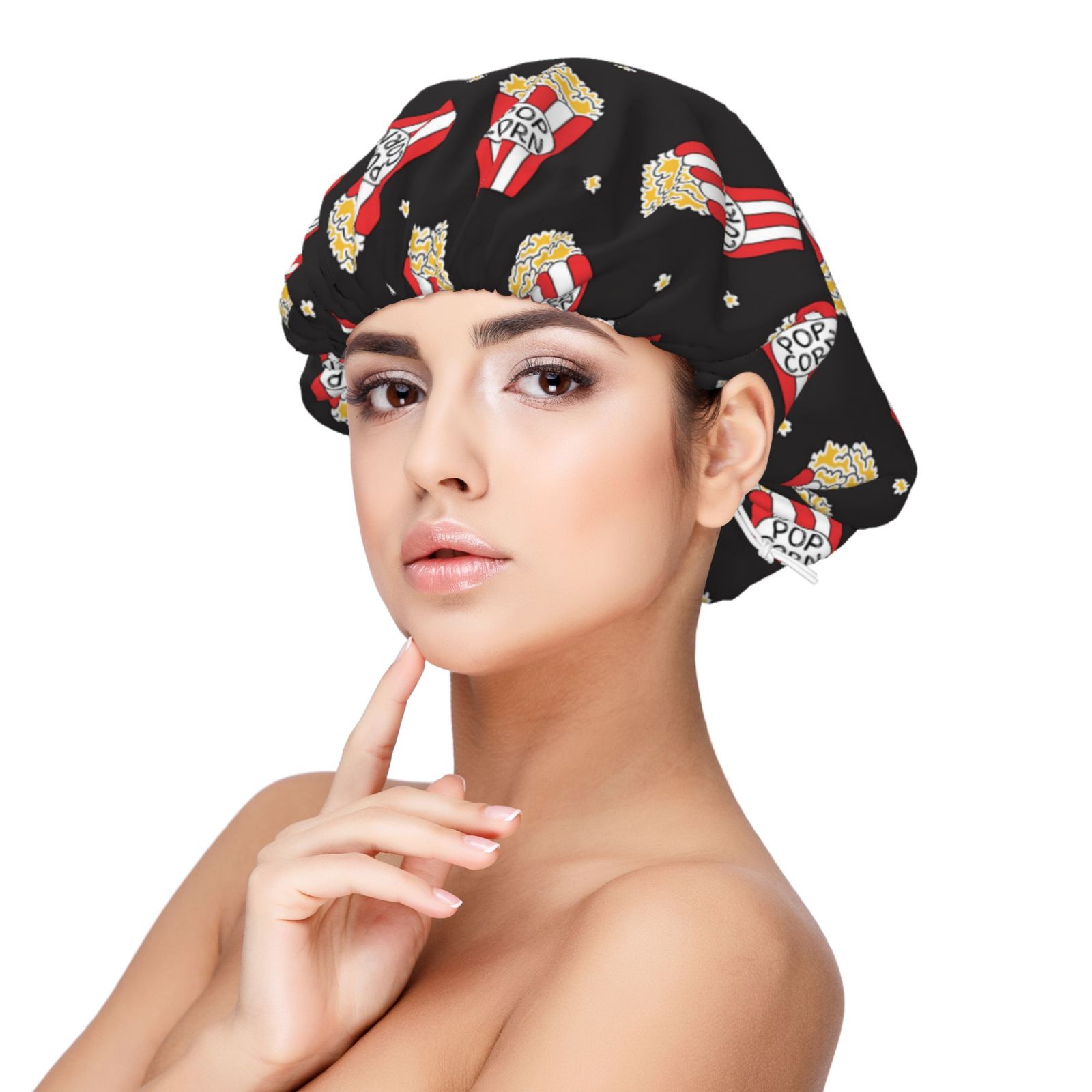 Silk Bonnet for Sleeping Women Men, Cute Popcorn Starry Sky Black ...