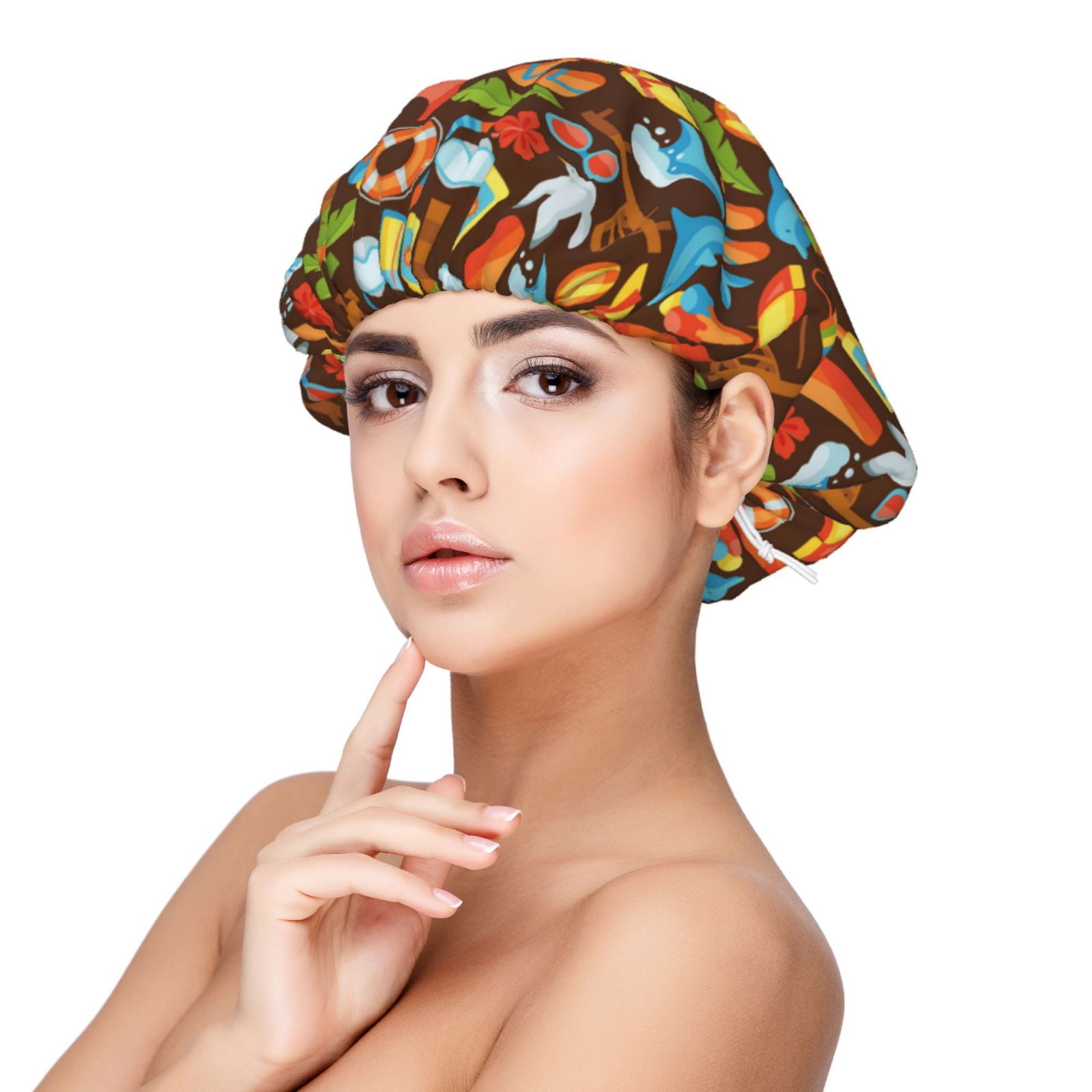 Silk Bonnet for Sleeping Women Men, Cute beach dolphin Kawaii ...