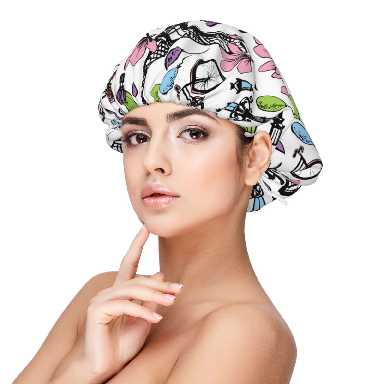 Silk Bonnet for Sleeping Women Men, Eiffel Tower Retro pink Kawaii ...