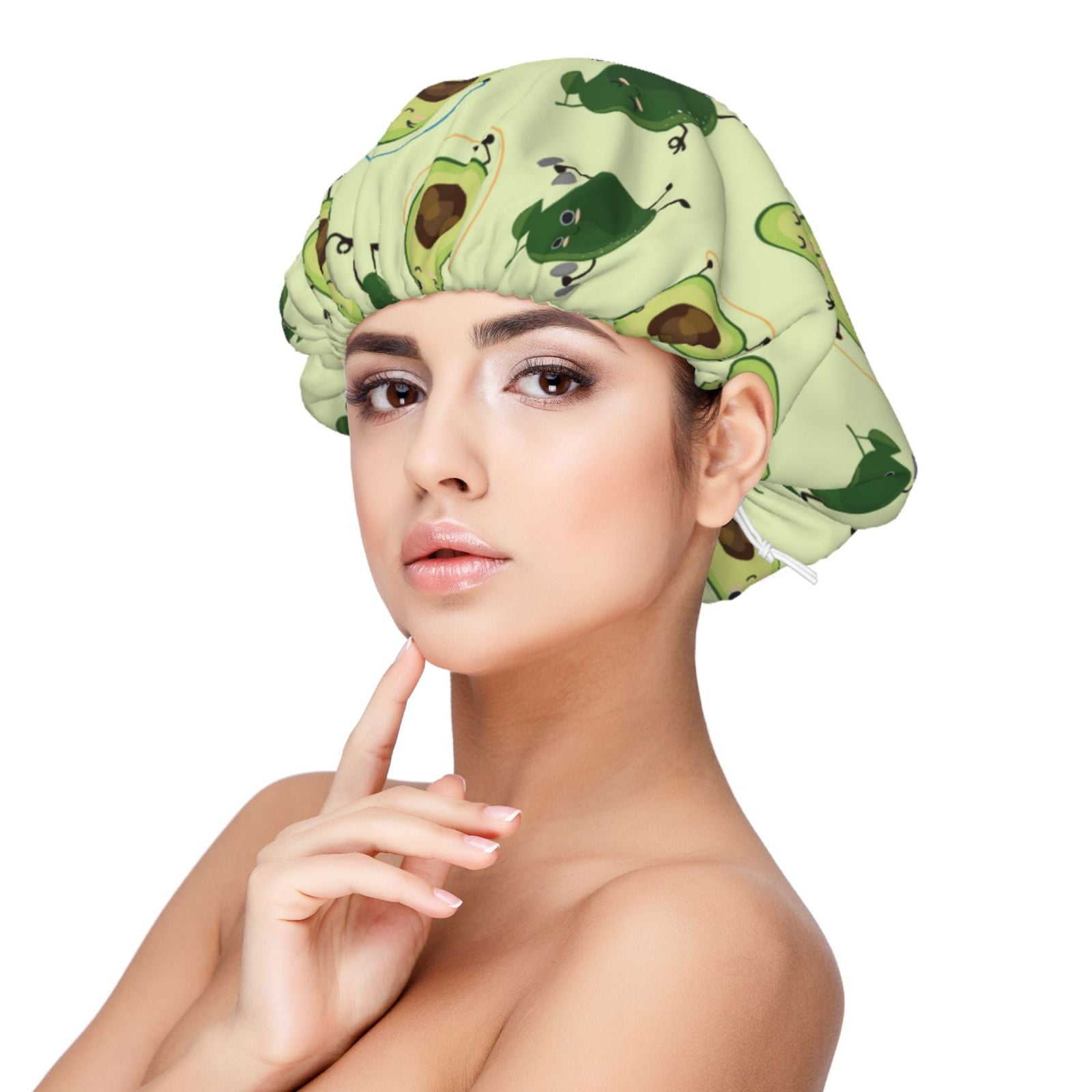 Silk Bonnet for Sleeping Women Men, Funny Avocado Green Kawaii ...